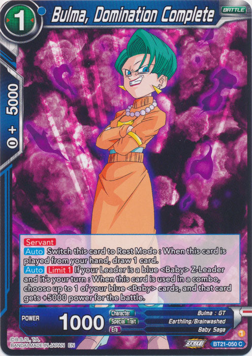 Bulma, Domination Complete - BT21-050 – BurroSingles