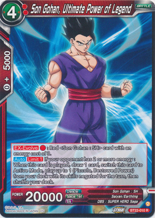 Son Gohan, Ultimate Power of Legend - BT22-010 – BurroSingles